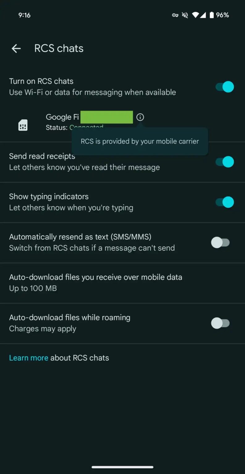 Google Messages now shows the RCS provider in a different place - SamMobile