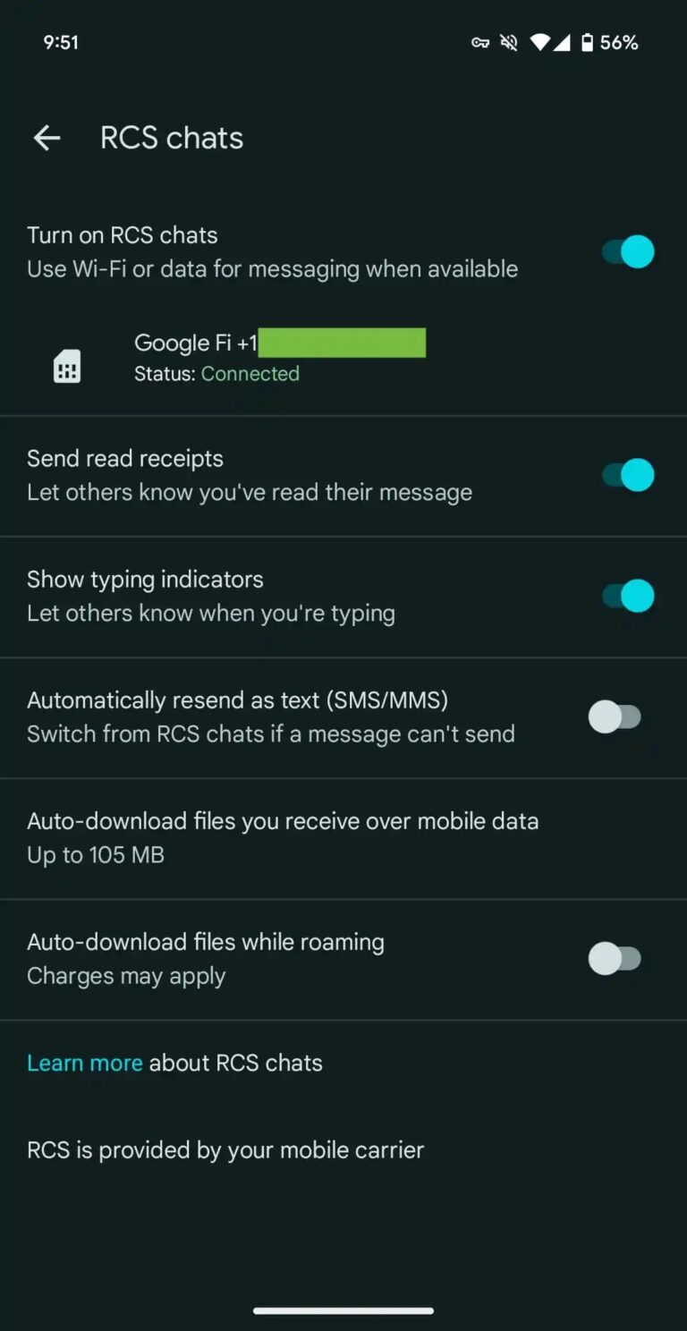 Google Messages now shows the RCS provider in a different place - SamMobile