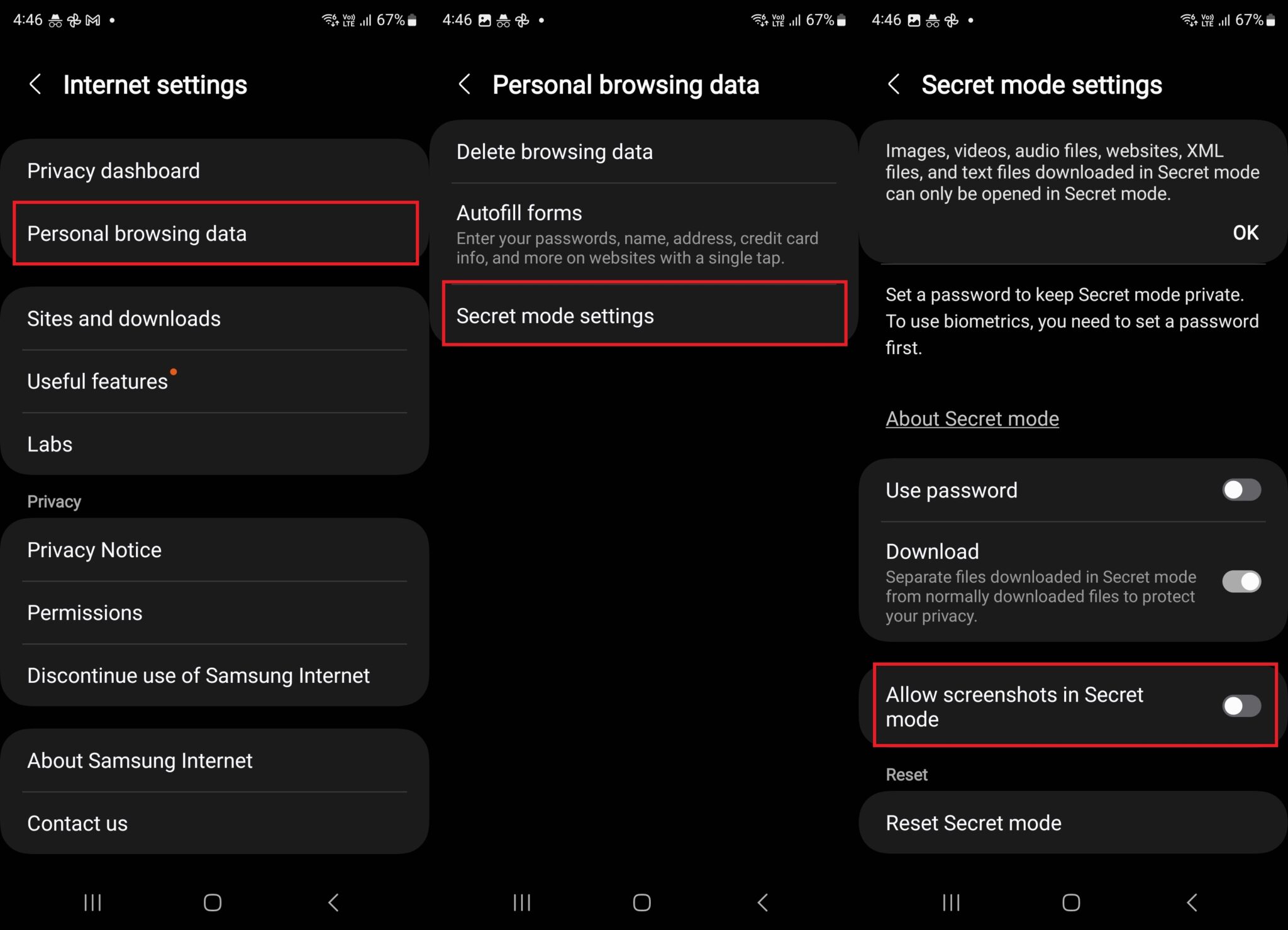 Samsung Internet beta with secret mode screenshot support gets wider ...