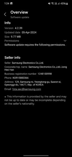 A software update arrives for... Software Update app on Samsung phones ...