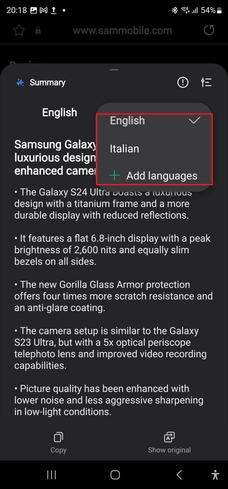 Galaxy AI: Summarize and translate webpages in Samsung Internet - SamMobile