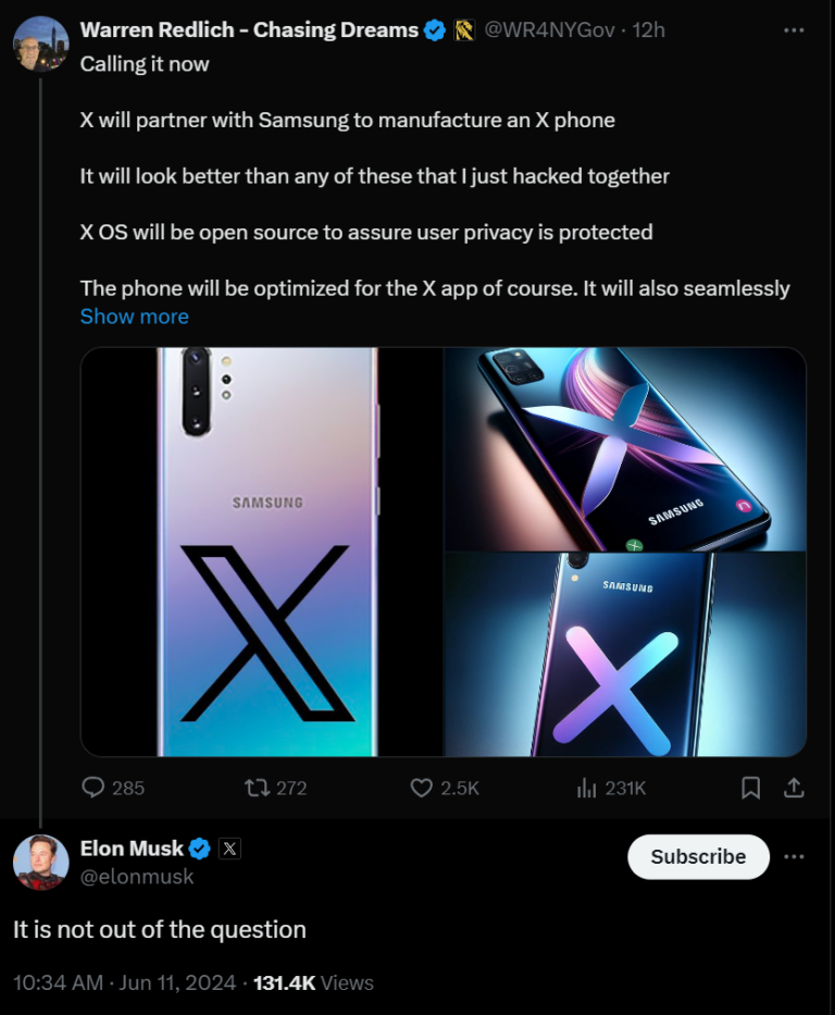 Elon Musk might make an X Phone with Samsung, and pigs can fly - SamMobile