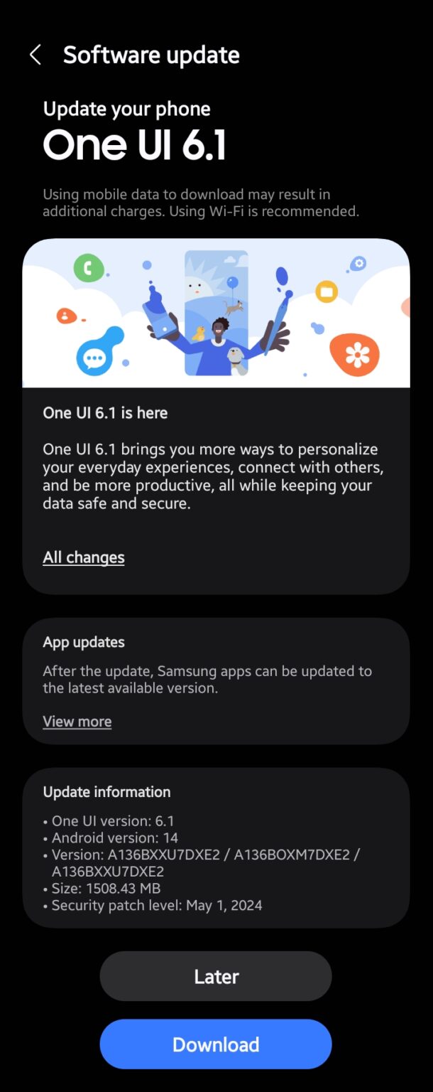 Galaxy A13 5G and Galaxy F34 get One UI 6.1 update - SamMobile