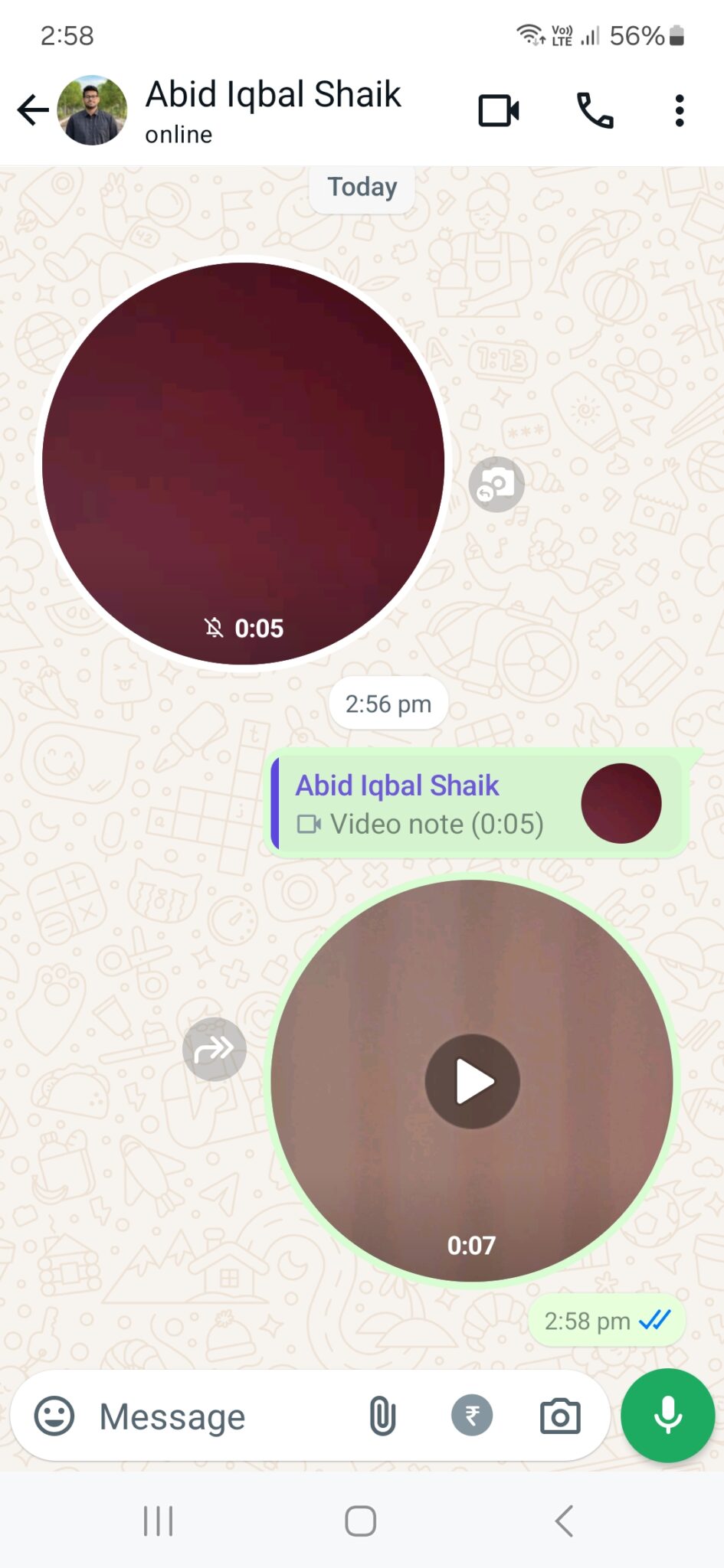 Replying to Video Notes on WhatsApp gets easier - SamMobile