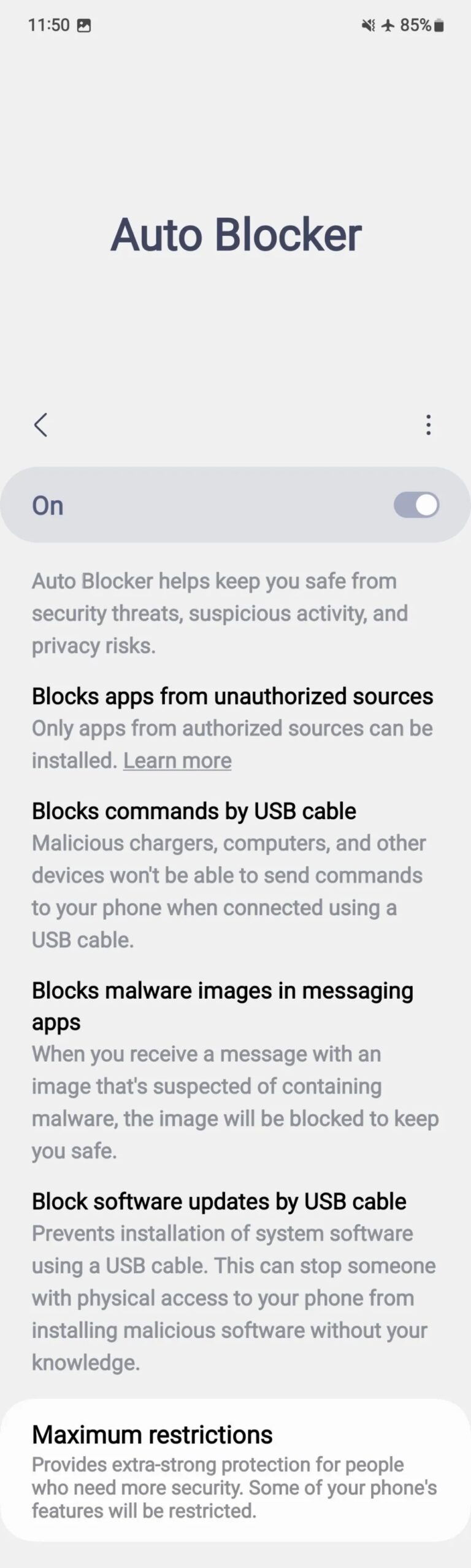 One UI 6.1.1 Auto Blocker feature brings improved security - SamMobile