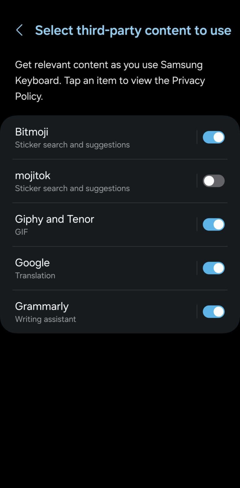 Samsung Keyboard loses Grammarly, Spotify, YouTube extensions - SamMobile