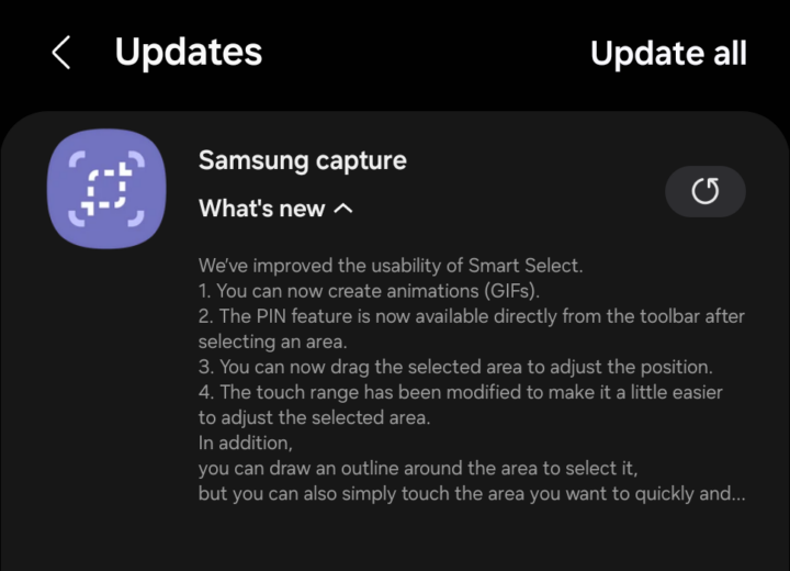 Create GIF option returns to Samsung Smart Select with new update ...