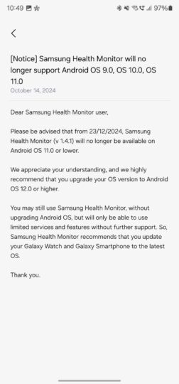Samsung Health Monitor won't work on phones with Android 11 (or below ...