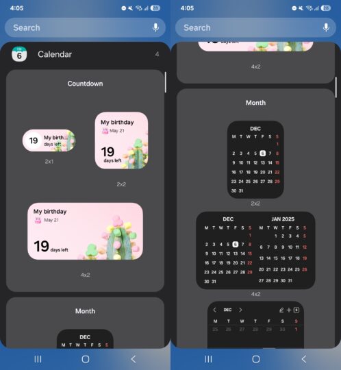 Check out the redesigned stock Samsung widgets from One UI 7.0 - SamMobile