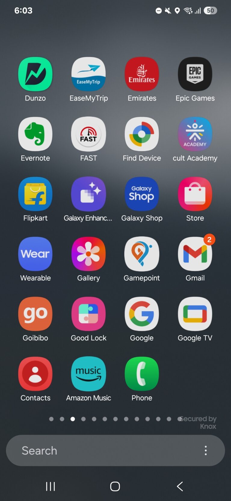 One UI 7 app drawer has 'Secured by Knox' watermark that can't be ...
