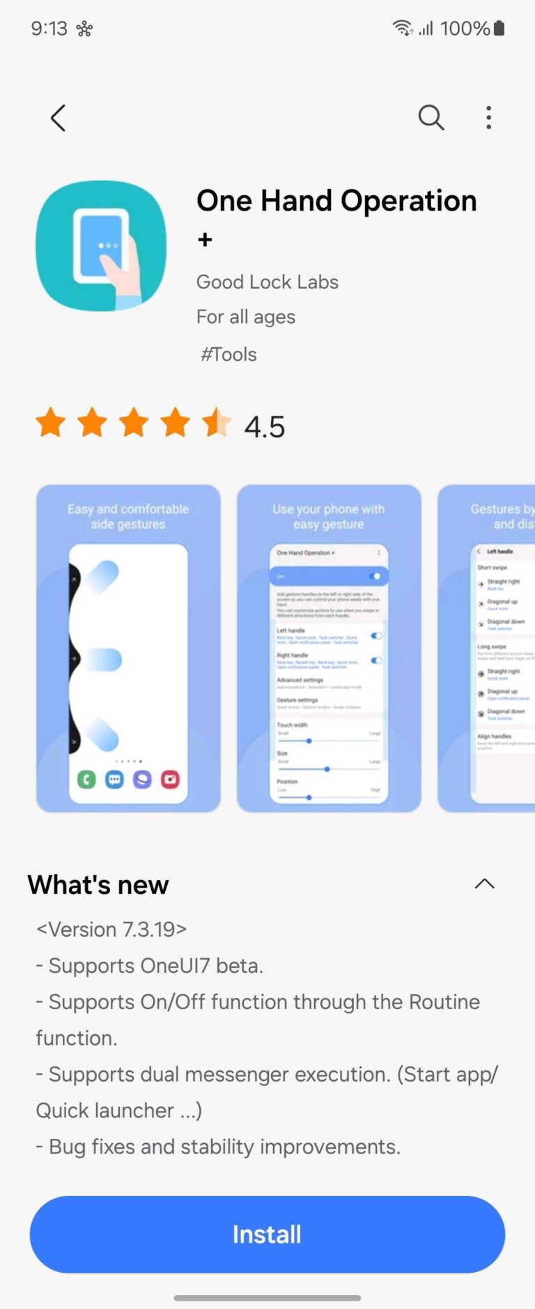 One Hand Operation+ now officially supports One UI 7.0 - SamMobile