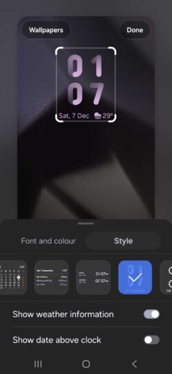 Here are all of One UI 7's lock screen clock styles - SamMobile
