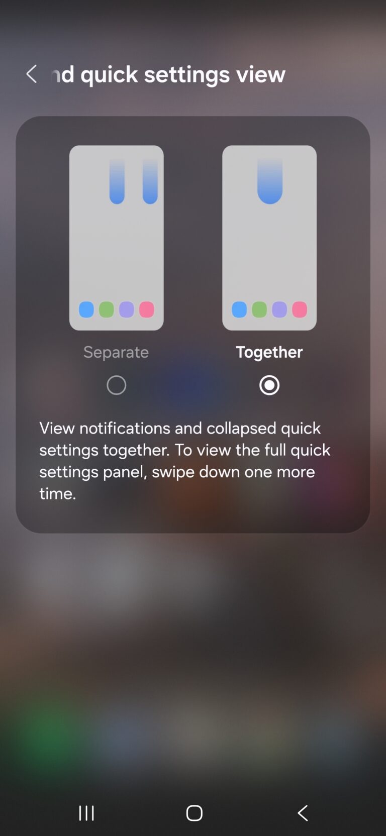 One UI 7 lets you add quick setting toggles to notifications screen ...
