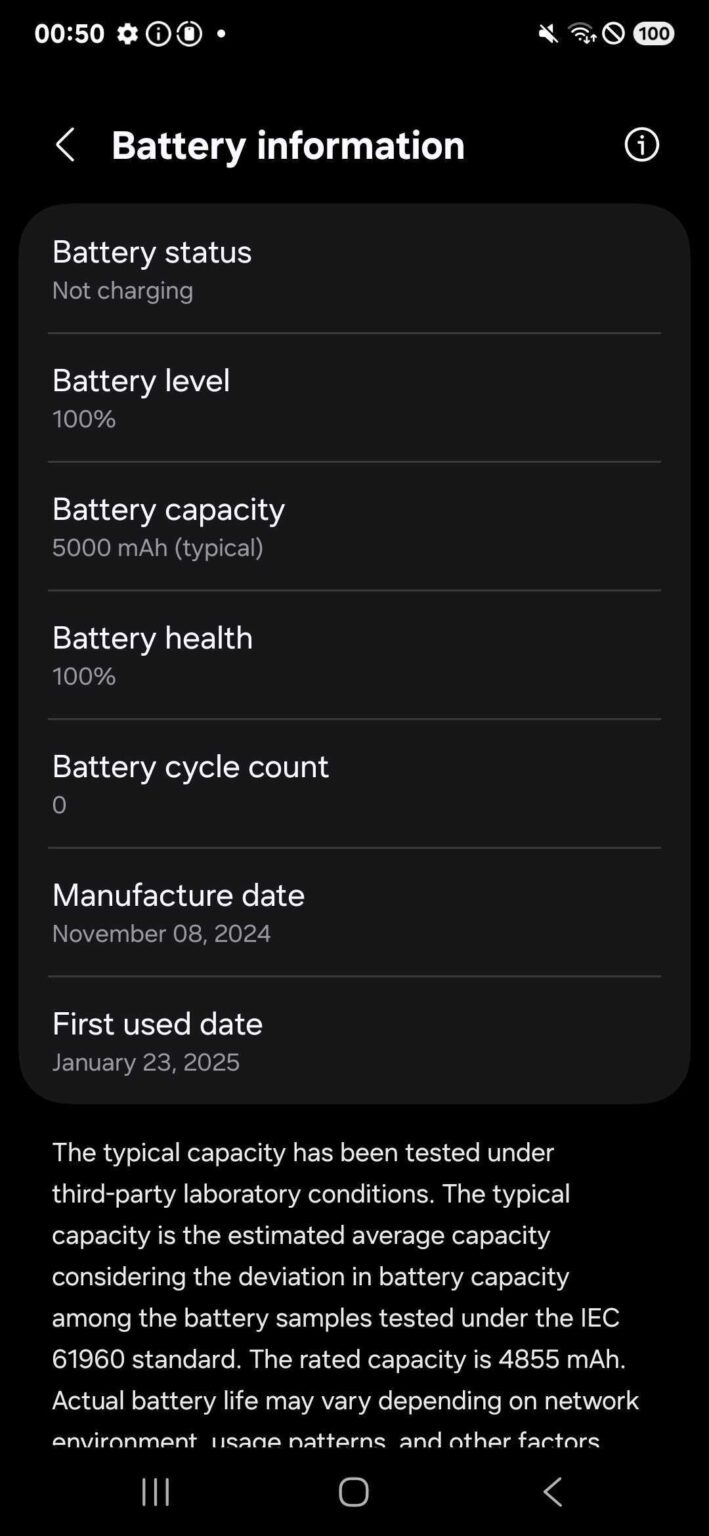 Samsung Galaxy S25 can show battery health, charge cycle count - SamMobile
