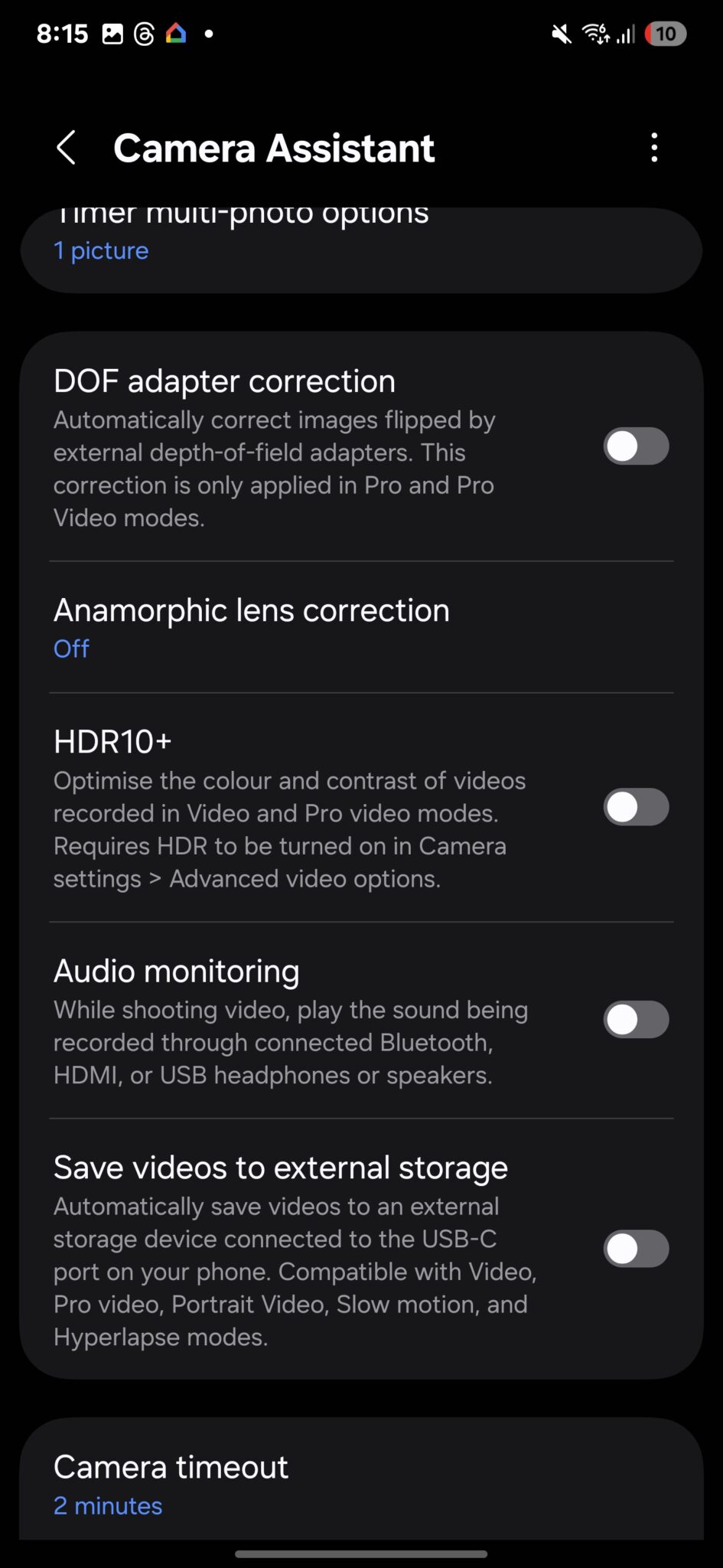 Camera Assistant on Galaxy S25 brings HDR10+, external storage support ...