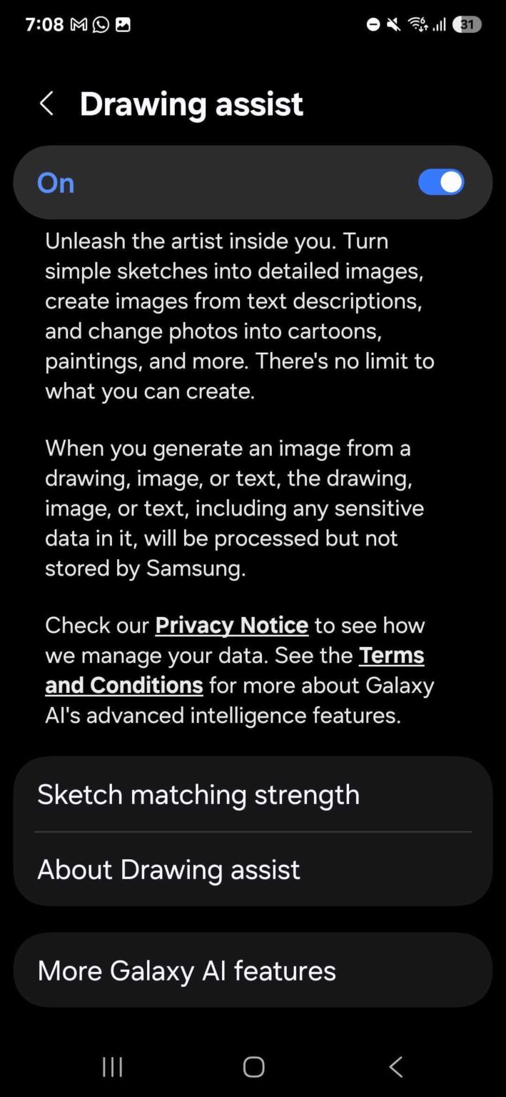 Galaxy S25 users can decide how much AI they want in Sketch to Image ...