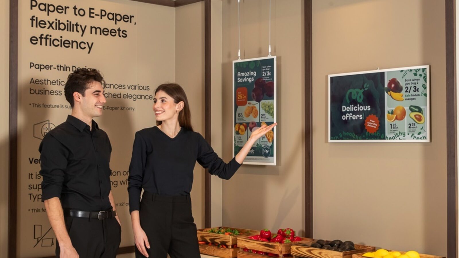 Samsung made a 75-inch 5K Color E-Paper display for retail stores ...
