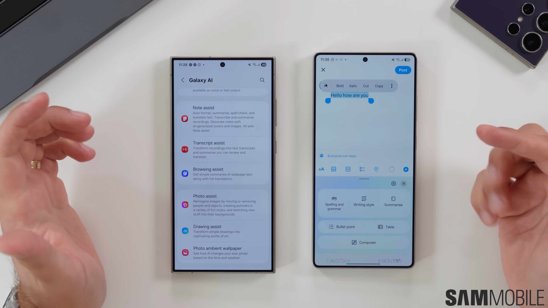 One UI 7.0 lets you use Galaxy AI writing tools with any keyboard ...
