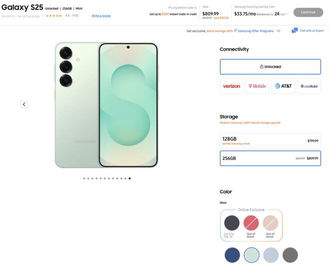 Samsung Galaxy S25 online-exclusive colors are out of stock in USA ...