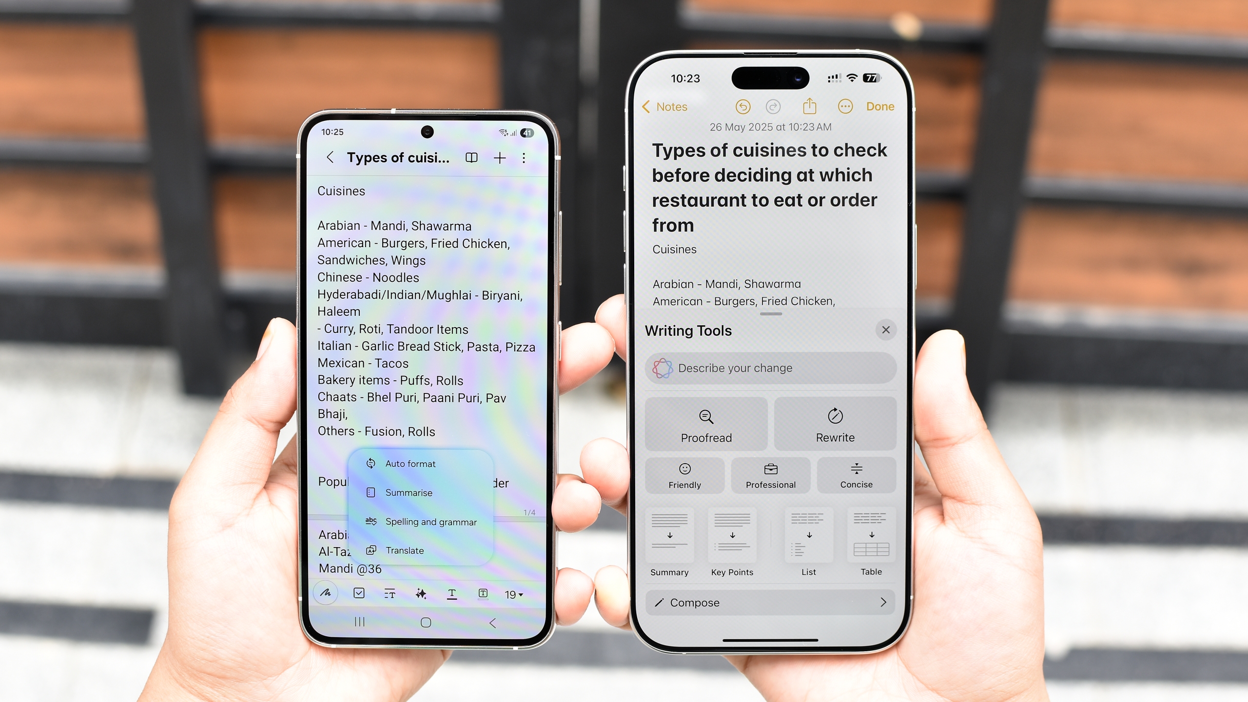 Samsung Galaxy AI vs. Apple Intelligence: Note organization - SamMobile