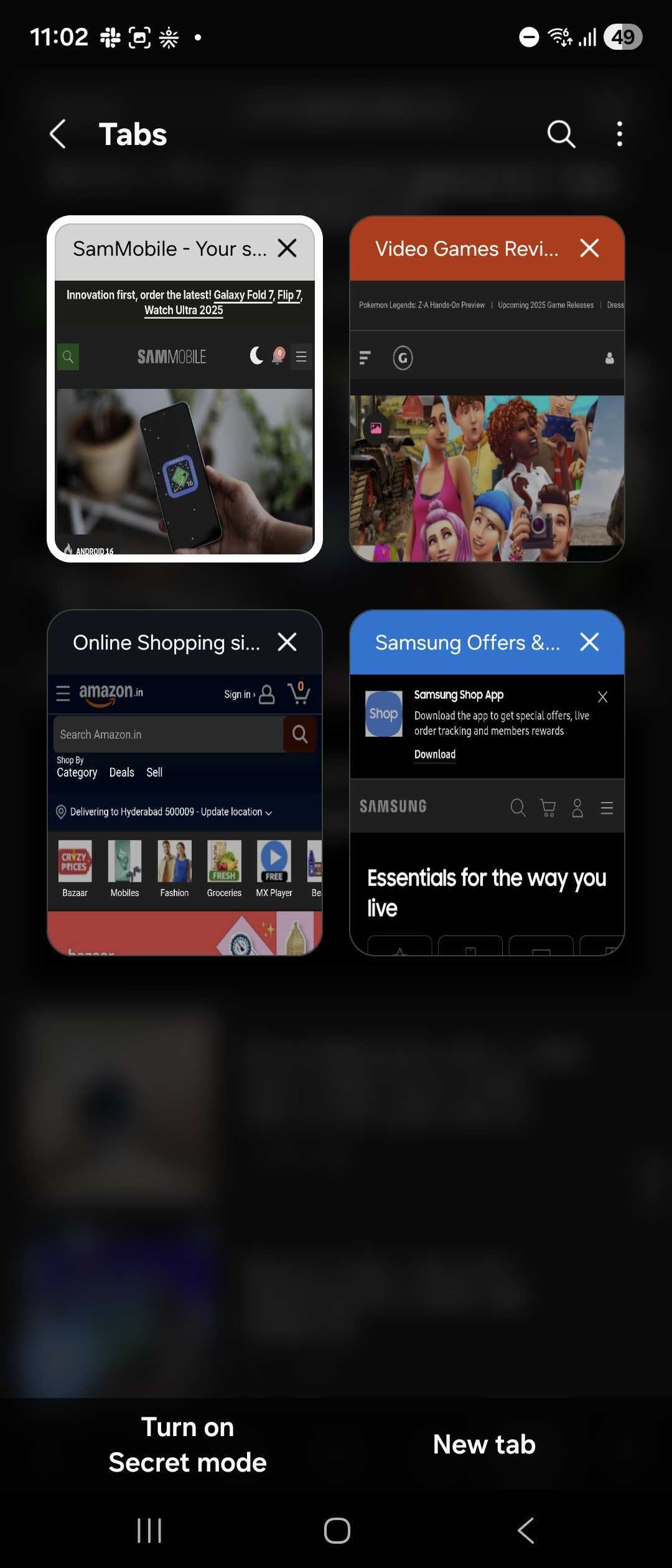 Samsung Internet tip: Use the new grid style to browse open tabs - SamMobile